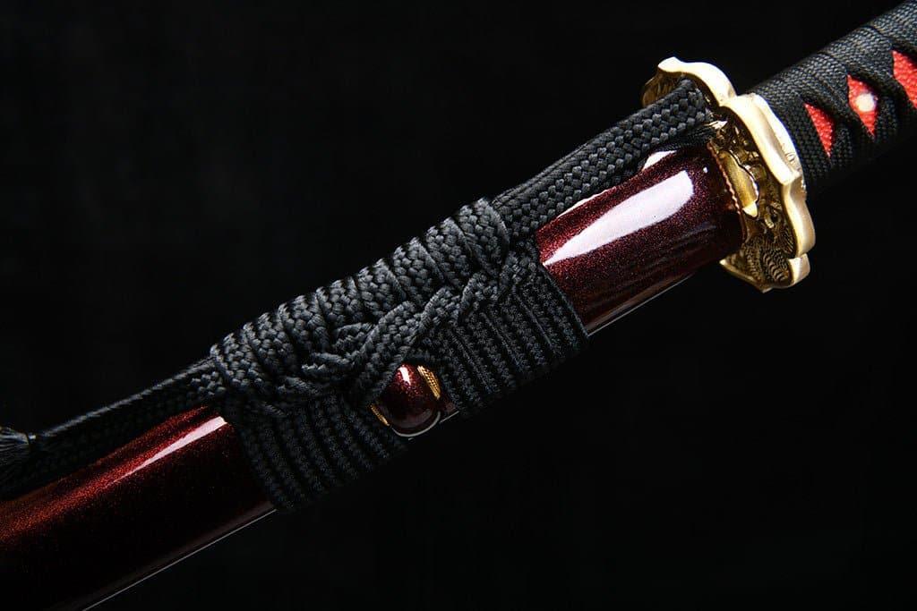 Red Wave Katana | Authentic Damascus Steel Sword | NIMOFAN Katana