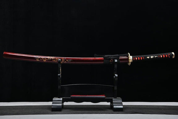 Red Wave Katana | Authentic Damascus Steel Sword | NIMOFAN Katana