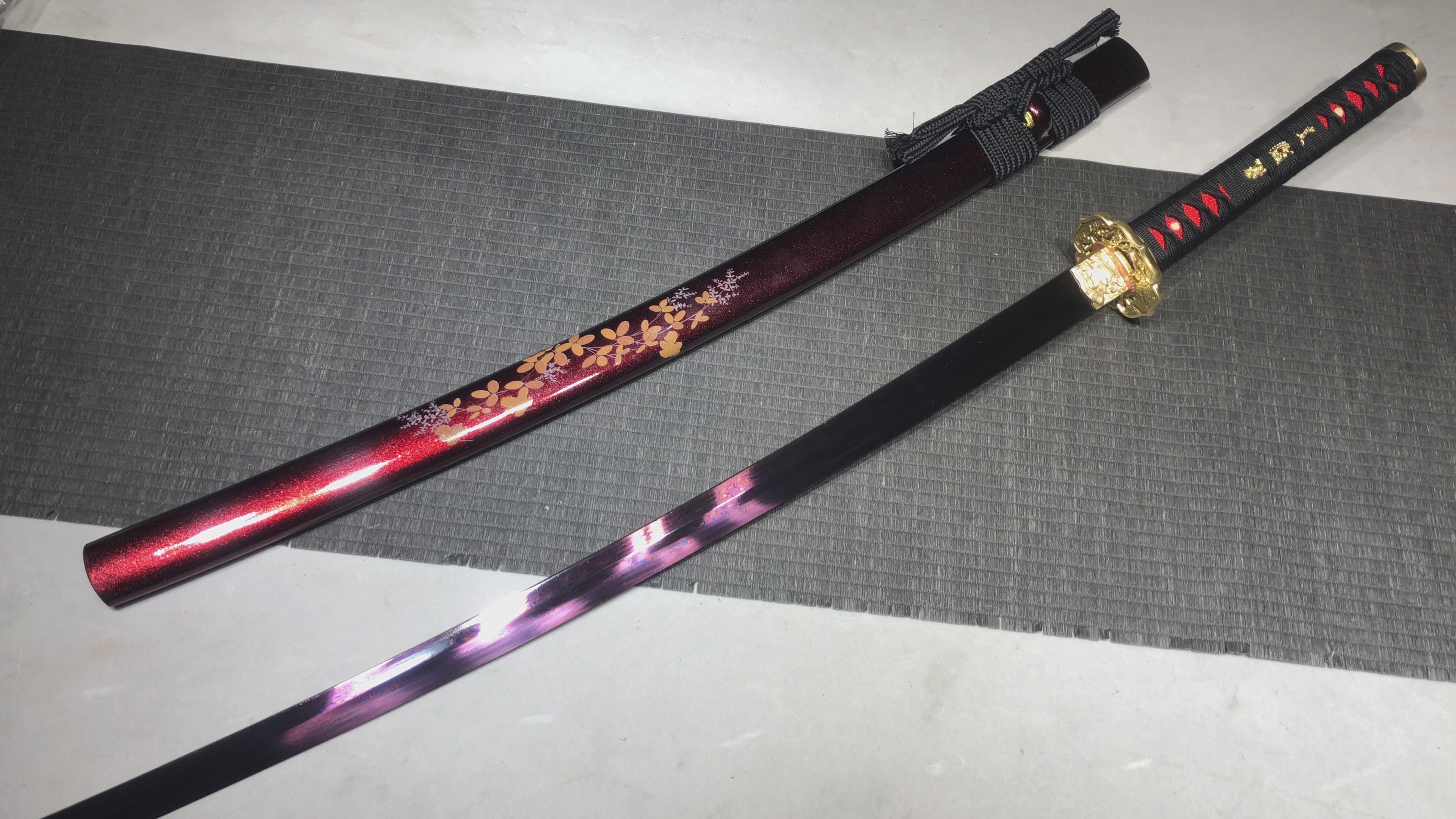 Red Wave Katana | Authentic Damascus Steel Sword | NIMOFAN Katana